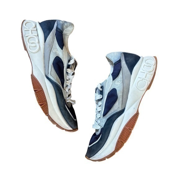 Jimmy Choo | Shoes | Jimmy Choo Landon Navy Gray White Suede Leather ...